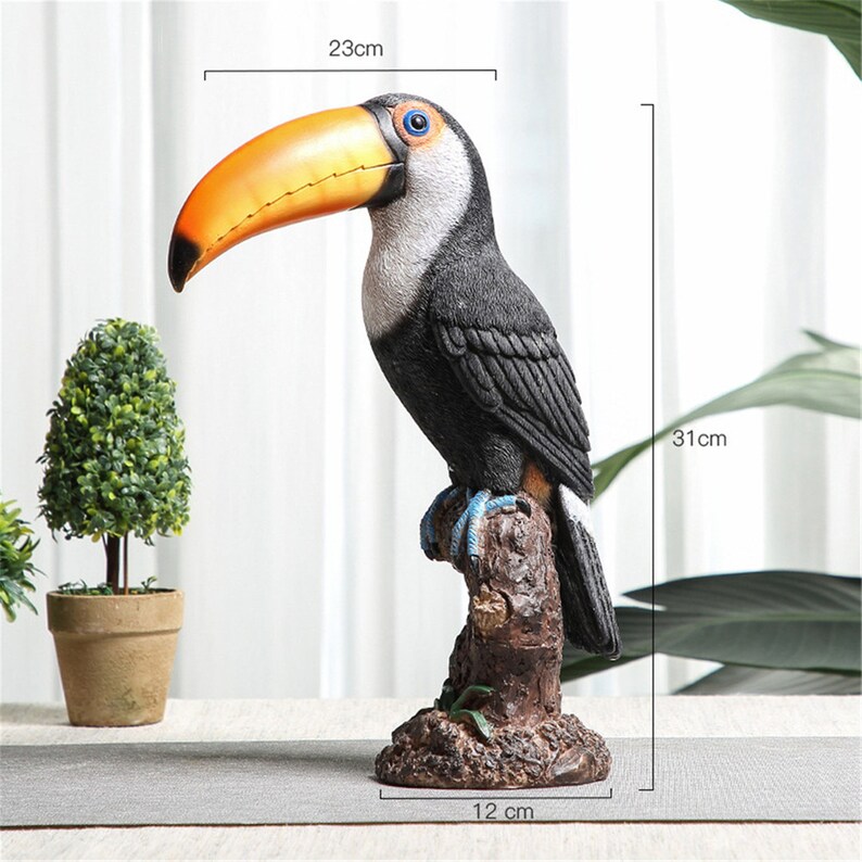 Toucan Statue Sculpture Animal Figurine Standing Bird Figurine | Etsy