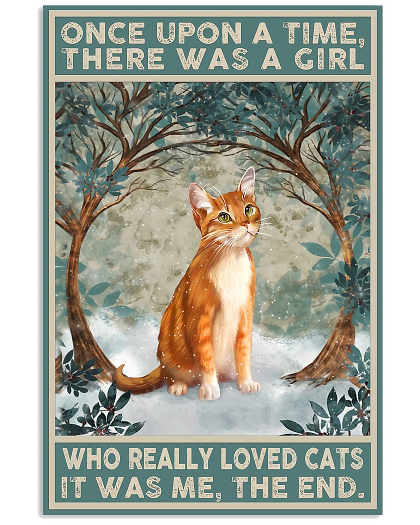 Retro Vintage Metal Tin Sign Cat Once Upon A Time There Was A - Etsy