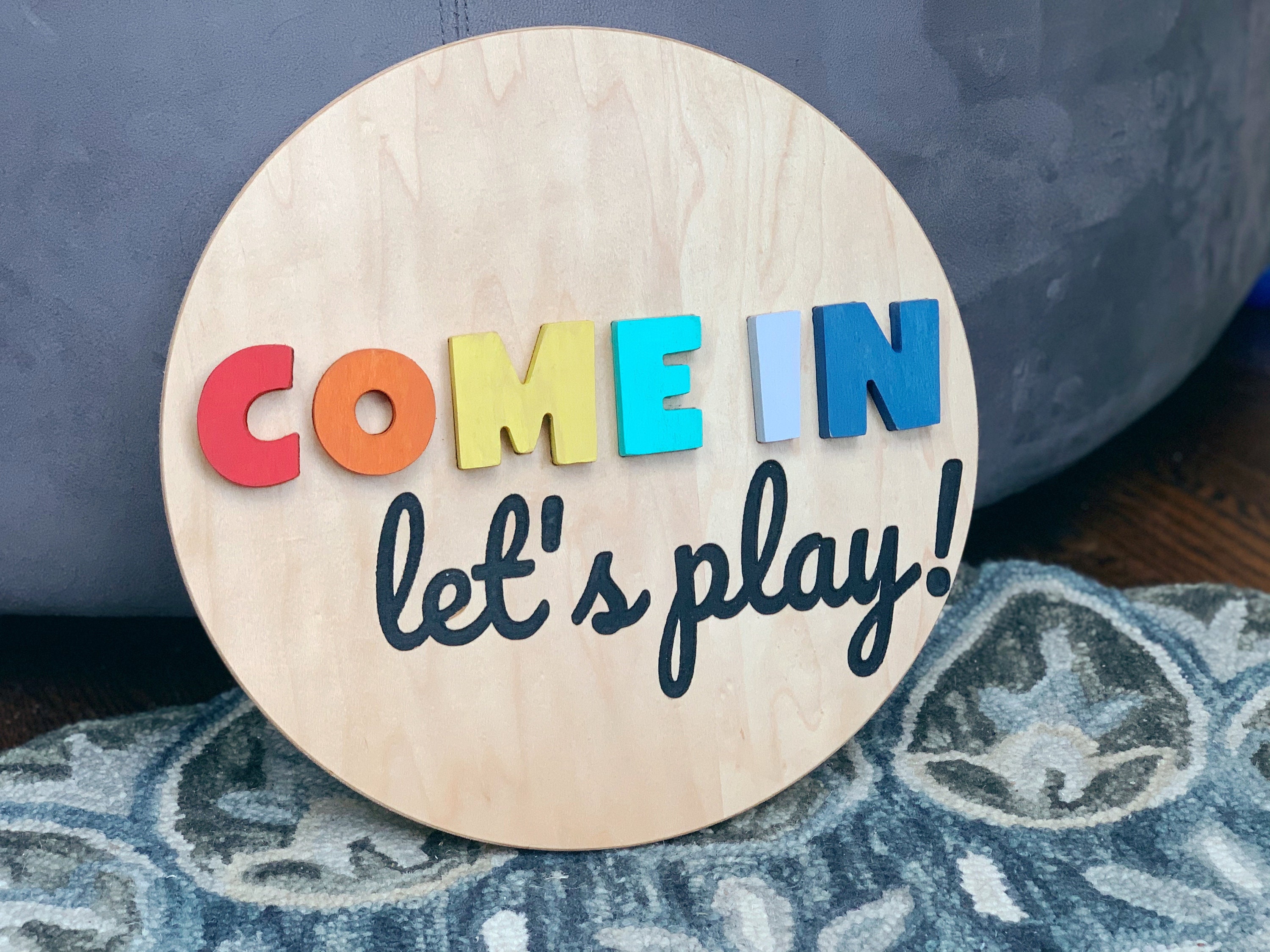 Come In Let's Play Sign | Etsy