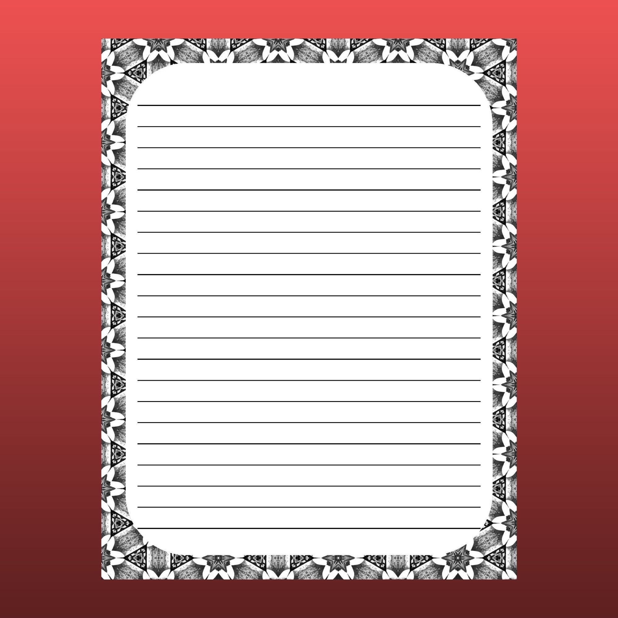 Black and White Writing Paper - Etsy