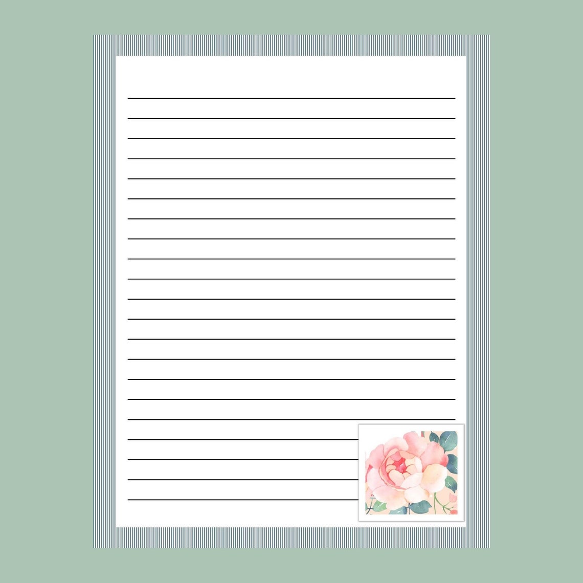 Pink Rose Writing Paper - Etsy