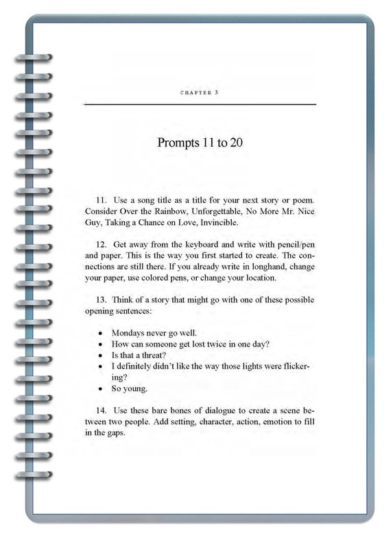201 Writing Prompts and Notebook Etsy