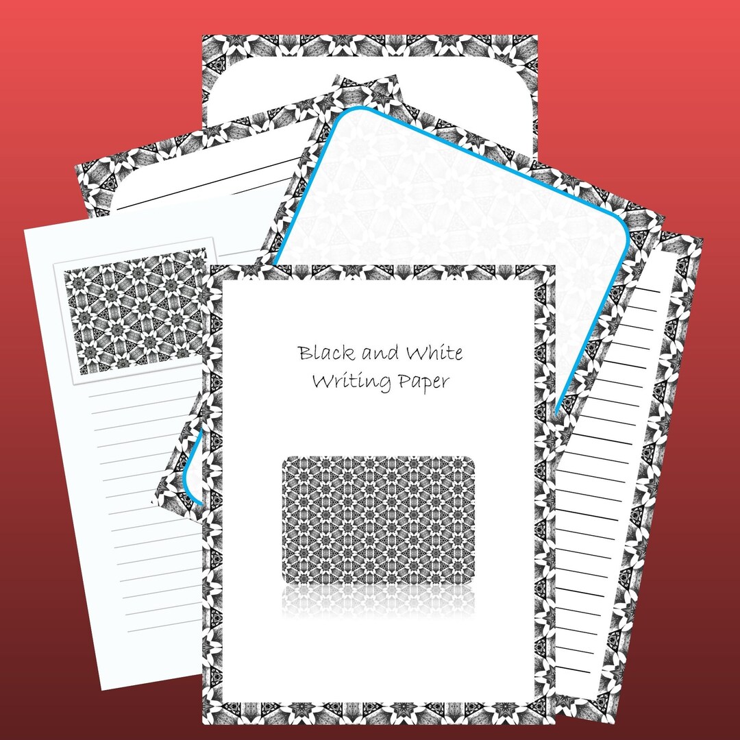 Black and White Writing Paper - Etsy