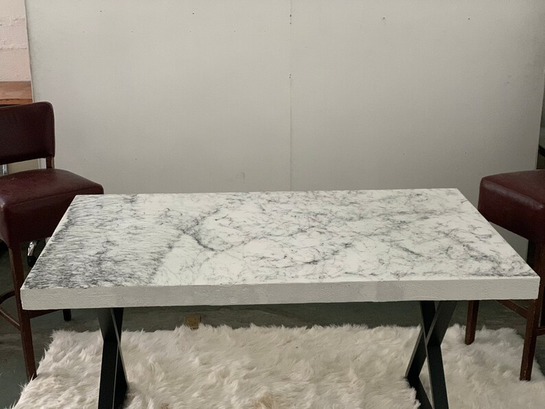 Modern Resin Art Table / White Epoxy Resin Table / Black and | Etsy
