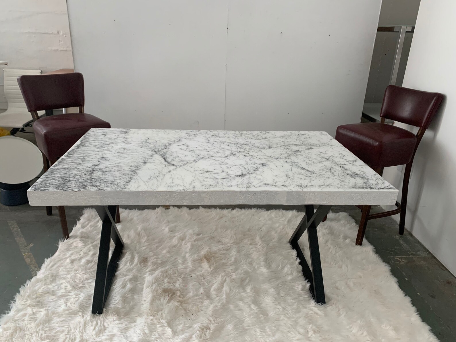 Modern Resin Art Table / White Epoxy Resin Table / Black and | Etsy