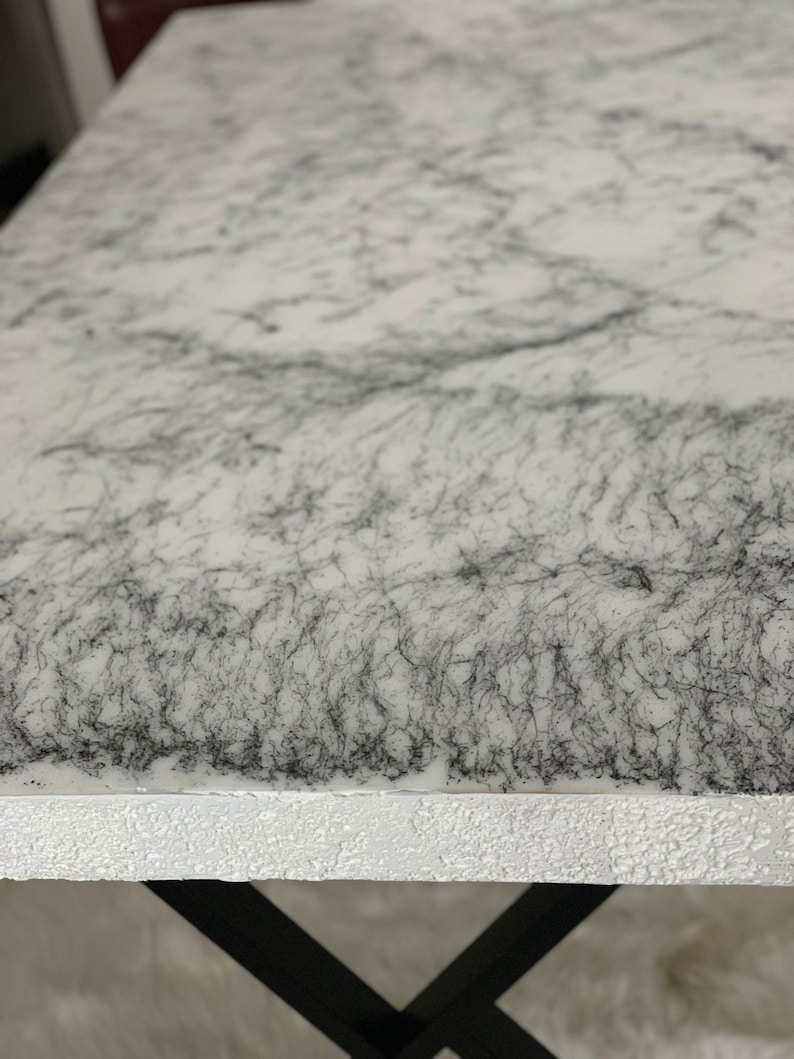 Modern Resin Art Table / White Epoxy Resin Table / Black and | Etsy