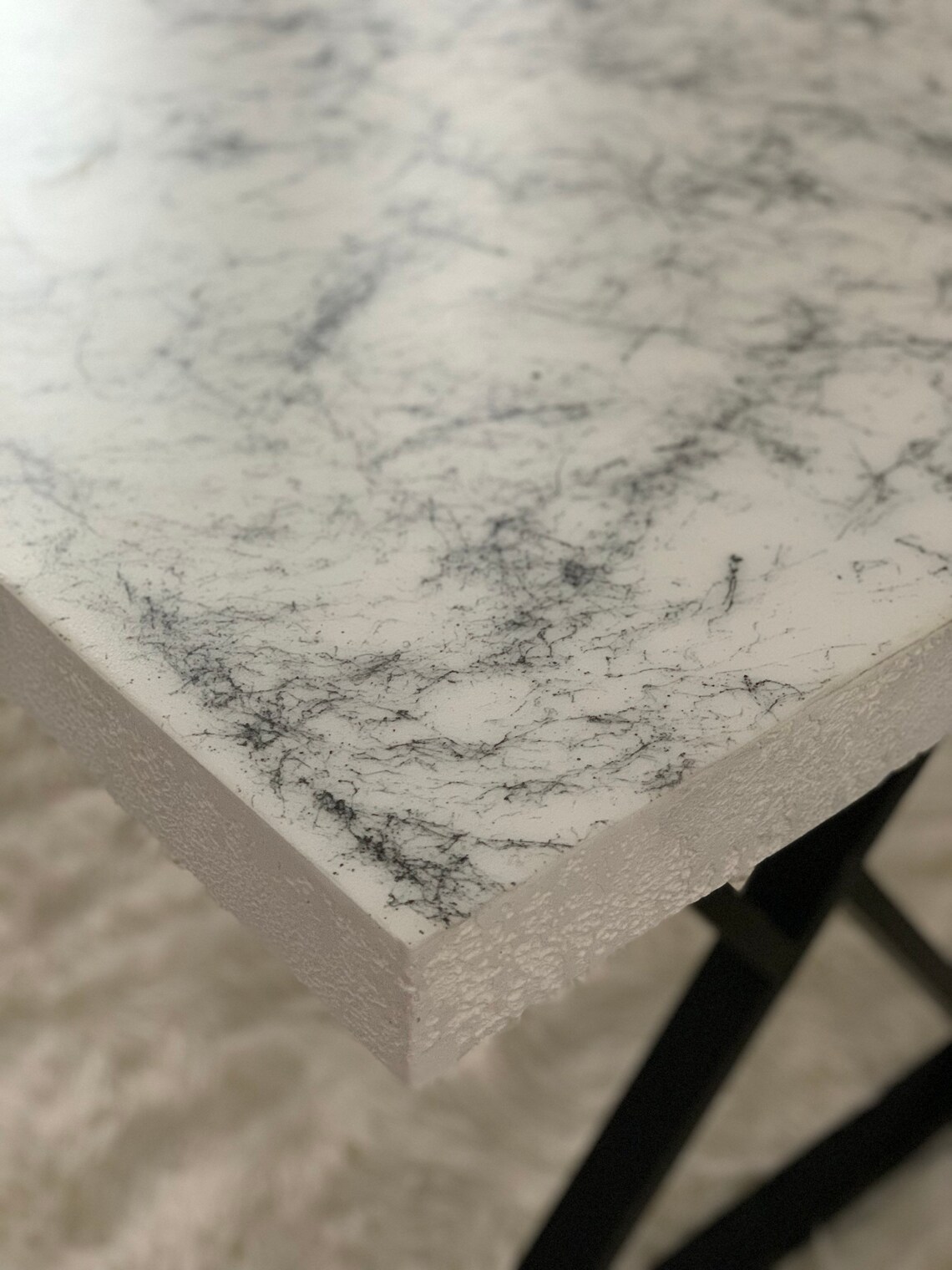Modern Resin Art Table / White Epoxy Resin Table / Black and | Etsy