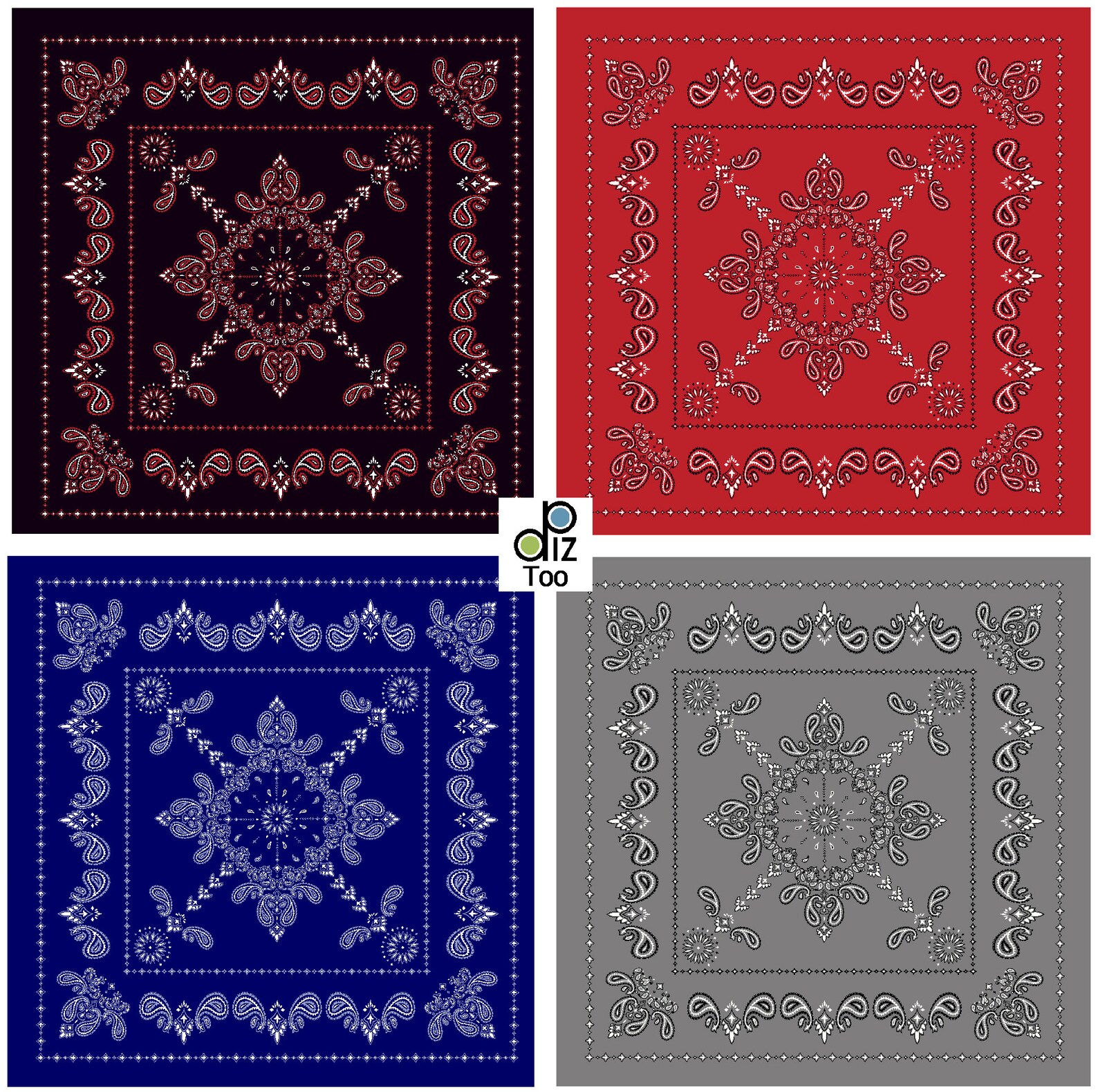 Digital Bandana Western Print Place Cards Name Template Instant ...