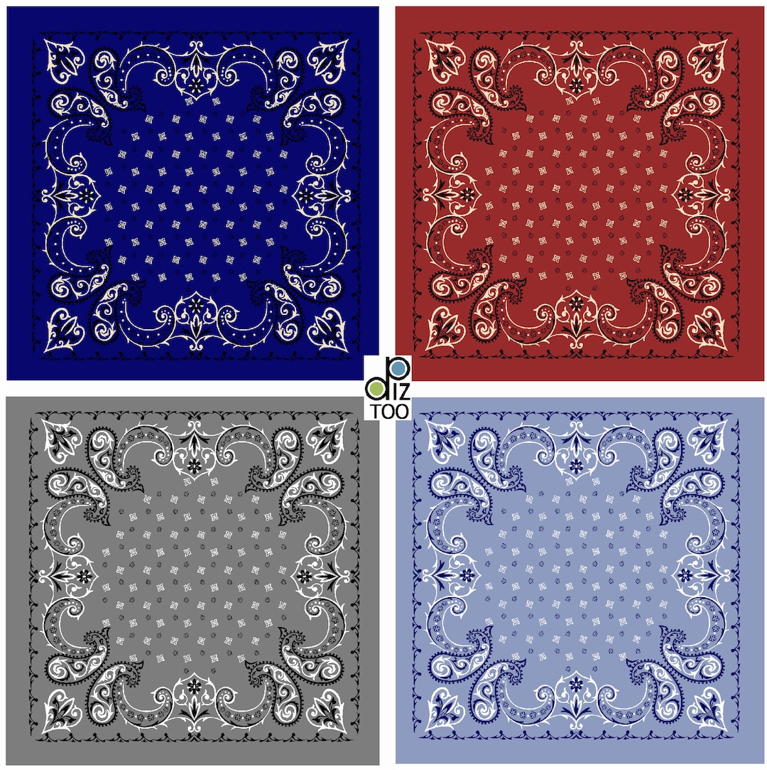 Digital Bandana Party Paper Print Craft Paper Wallpaper Tags Name Cards ...