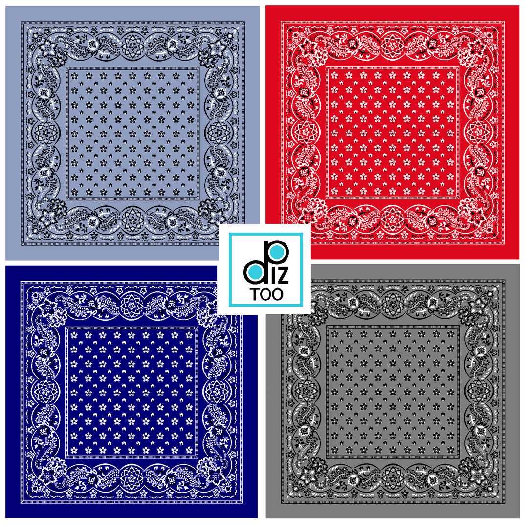 Digital BANDANA Party Paper Craft Paper Print Placemat Cards Party ...