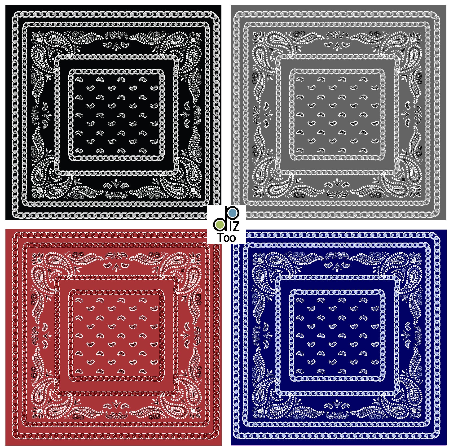 Digital Bandana Print Party paper Craft paper Chains Paper - Etsy España