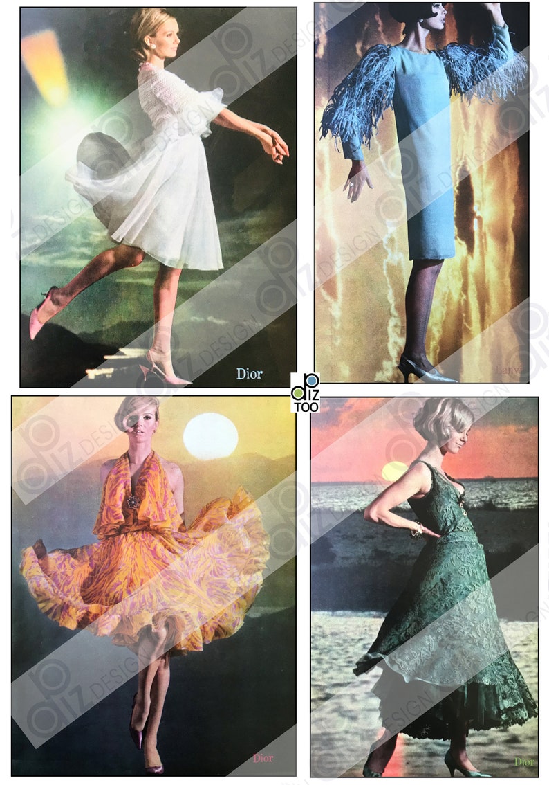 1960s Digital FASHION ADS 1964 French Elle Magazine Instant - Etsy