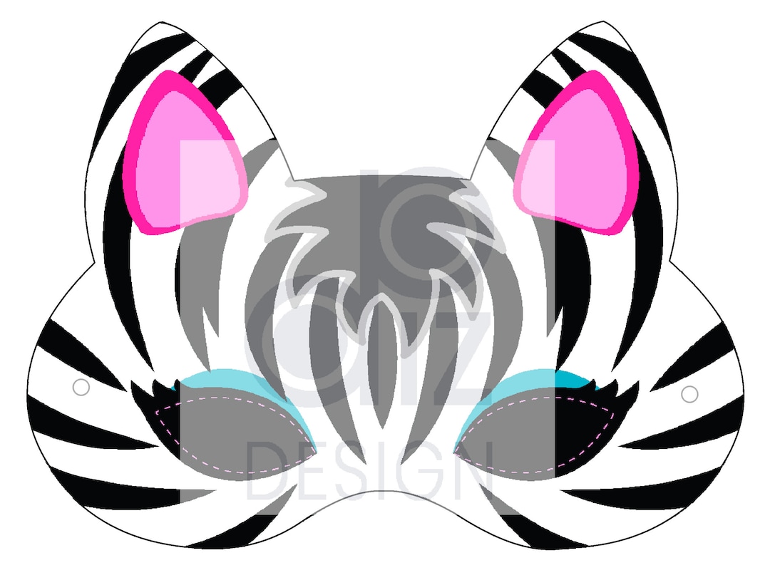 Downloadable Party Masks Kids Games Zebra Face Mask - Etsy