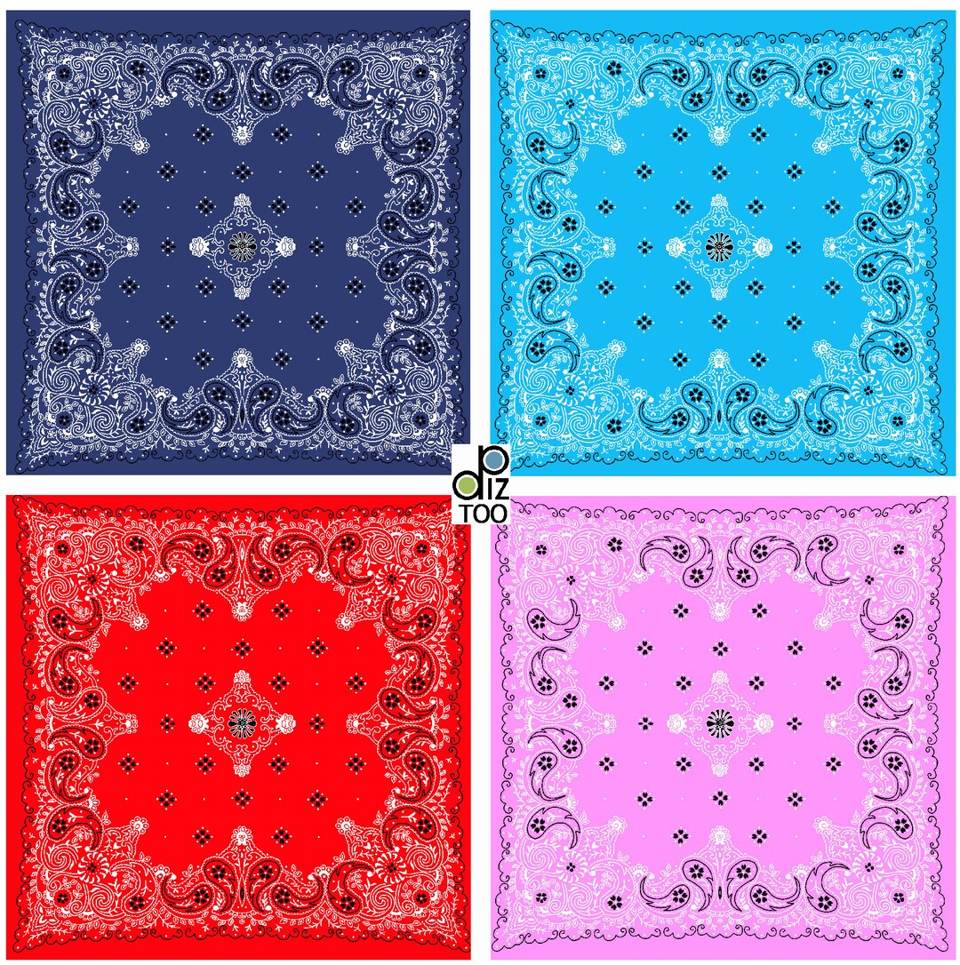 Digital Bandana Print 2 Sizes Downloadable Printable Paper Backgrounds ...