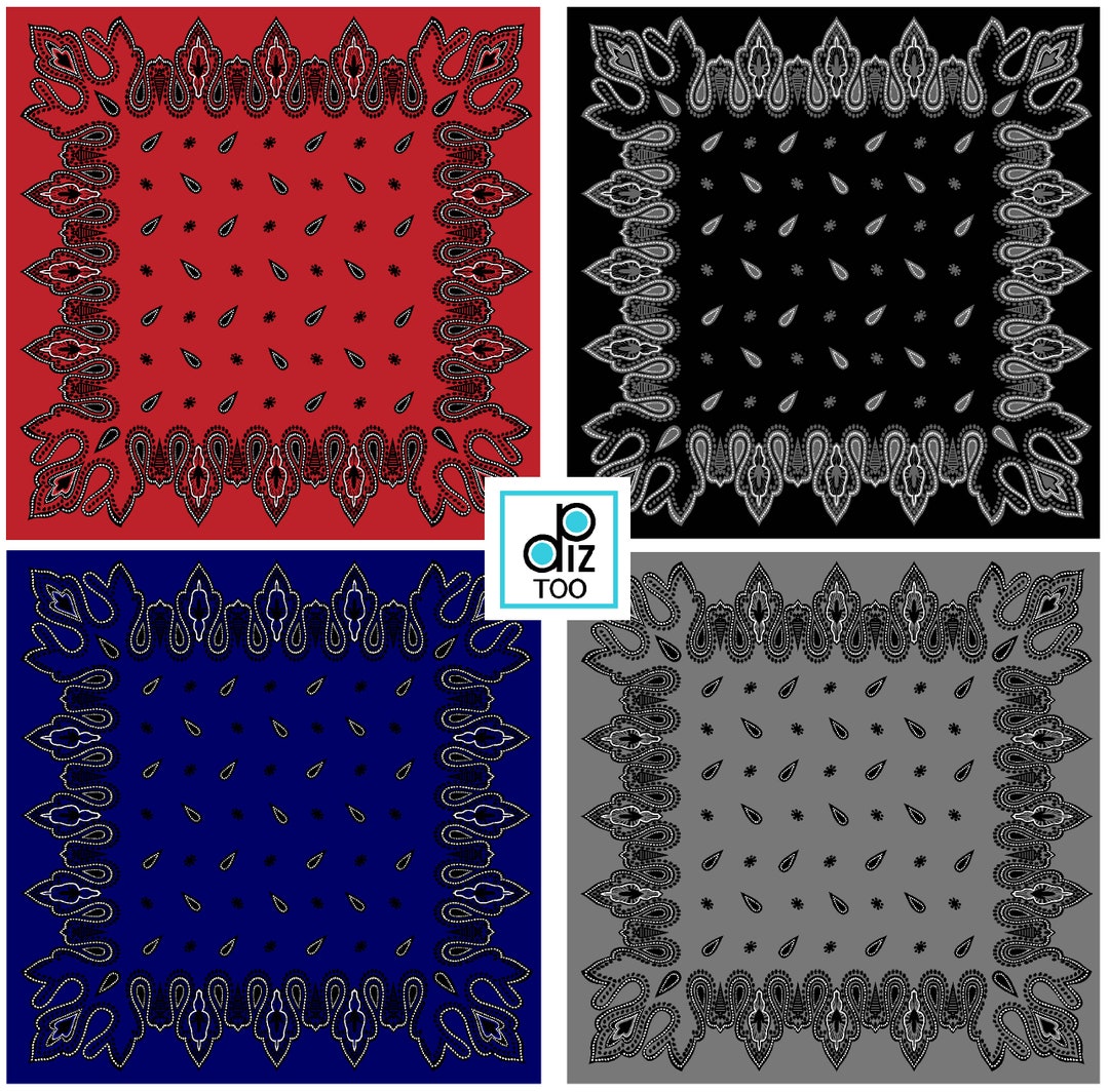 Digital BANDANA Print Party Paper Craft Paper DOWNLOADABLE 12 Inch and ...