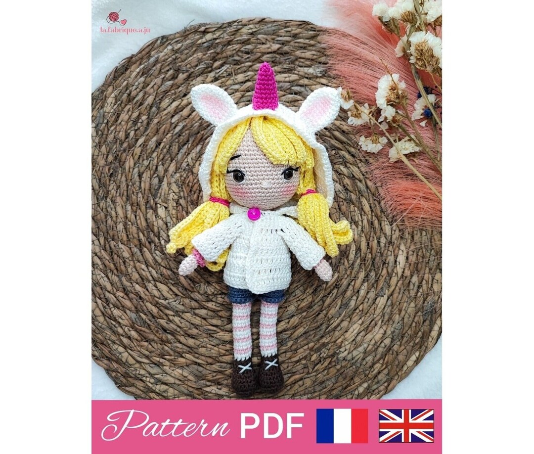 Patron/pattern Crochet PDF Doll Cléophée Amigurumi - Etsy