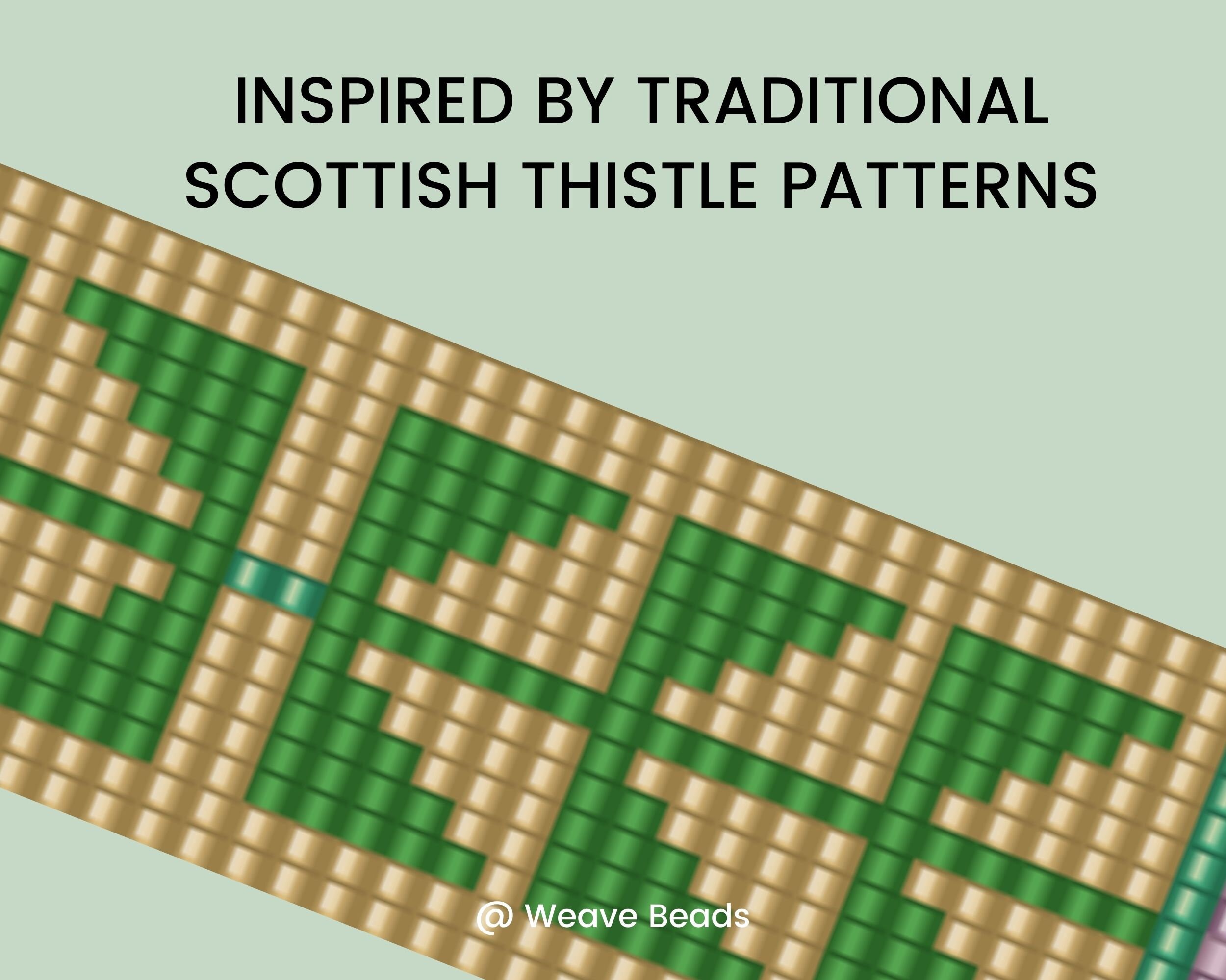Scottish Thistle Bead Pattern, Seed Bead Loom Bracelet, Purple Thistle ...