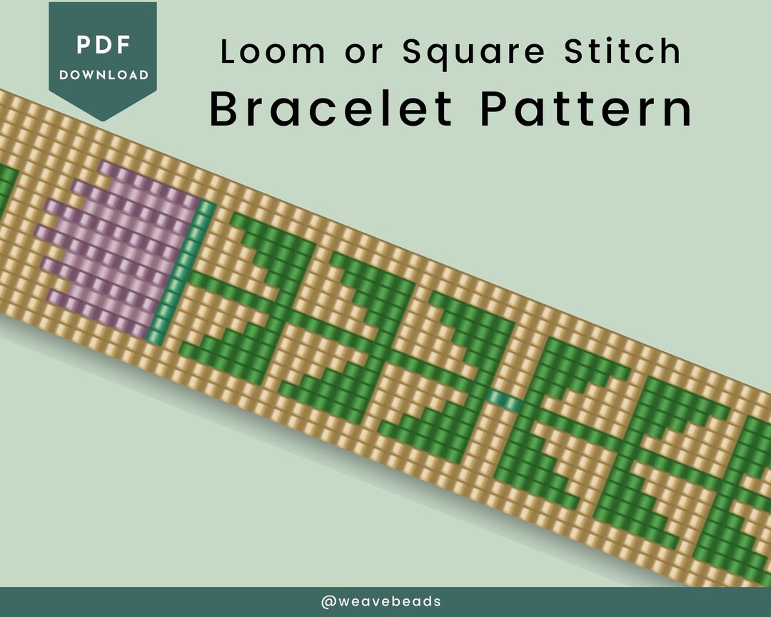 Motif de perles de chardon écossais, bracelet de métier à tisser de ...