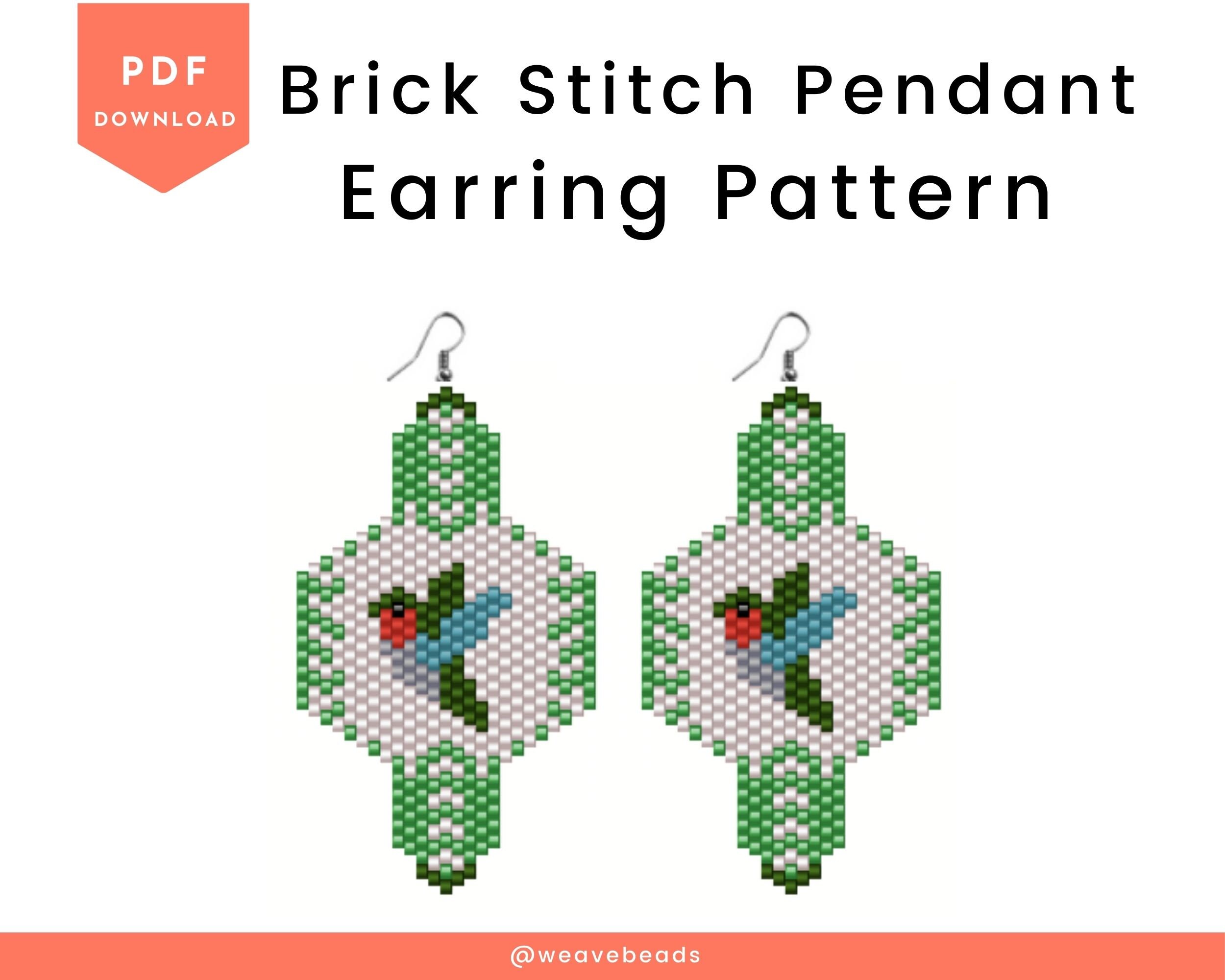Bird Bead Earrings Pattern, Seed Bead Pendant Earrings, Dangle Bead ...