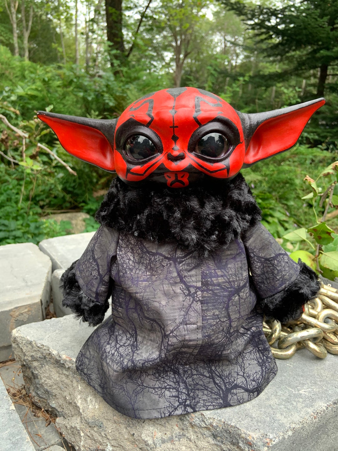 Baby Yoda Black Forbidden Forest Robe, Halloween Robe - Etsy
