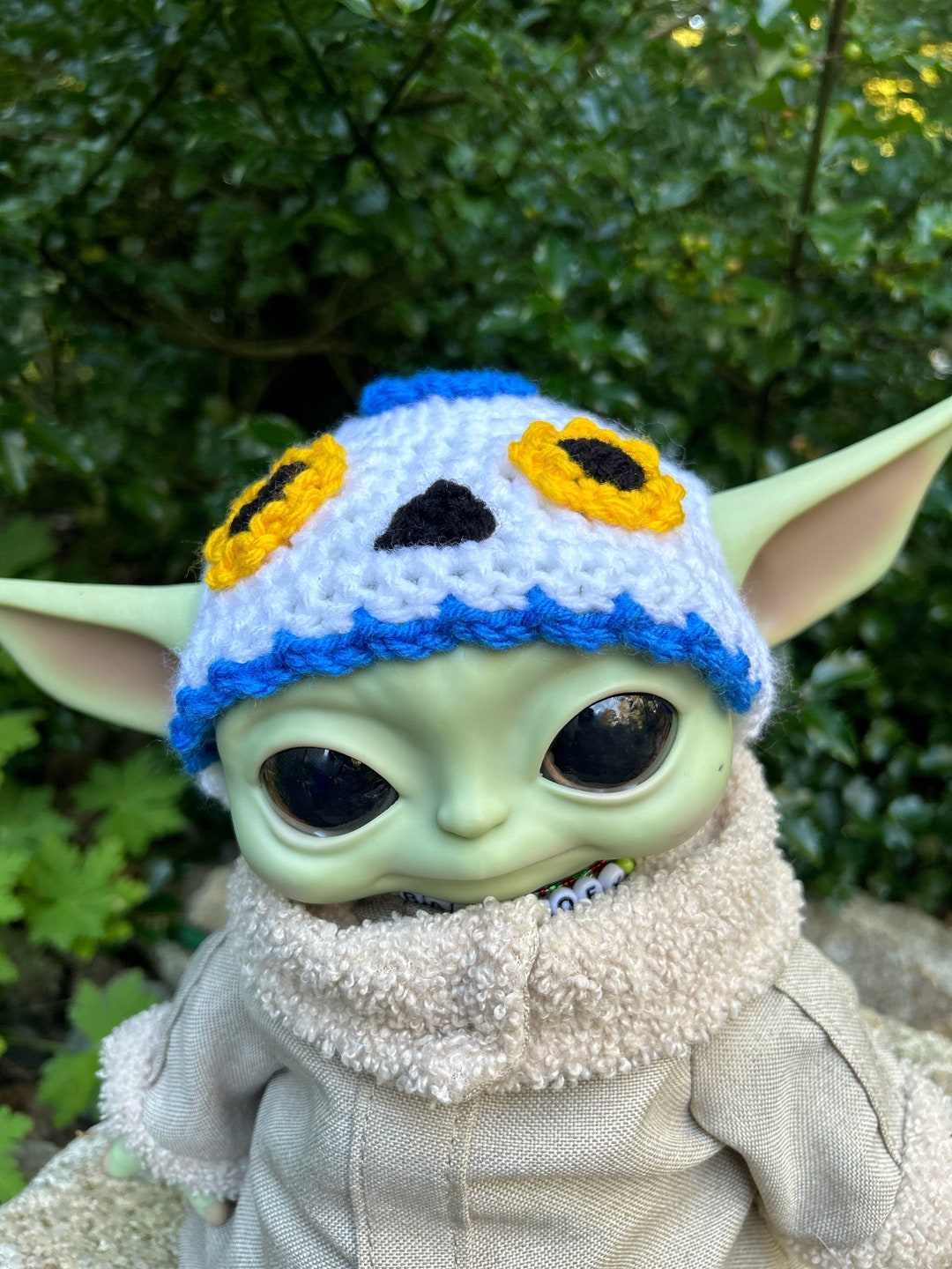 Baby Yoda Sugar Skull Yellow and Blue Toque - Etsy