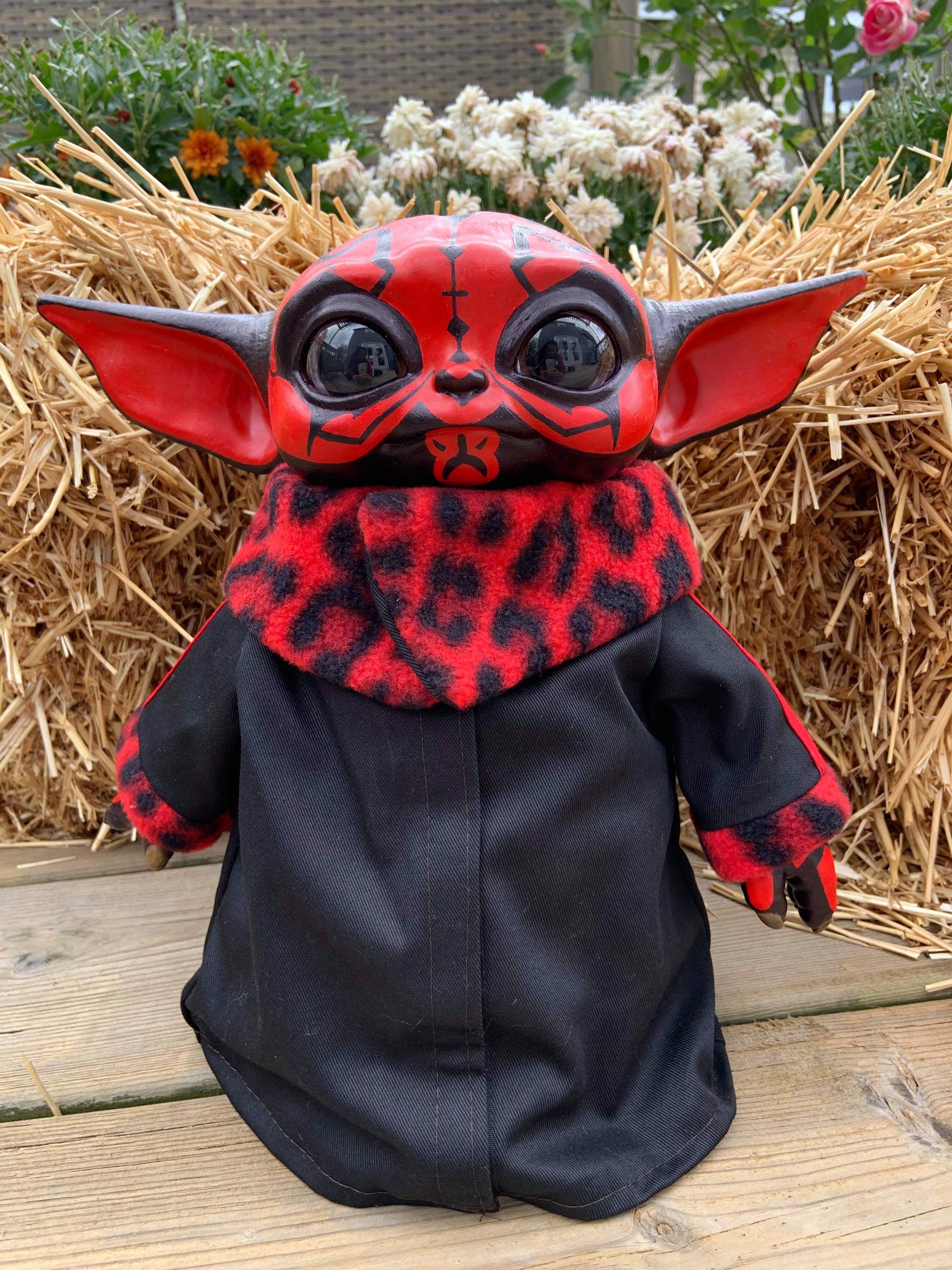 Baby Yoda Black Robe With Red and Black Collar - Etsy