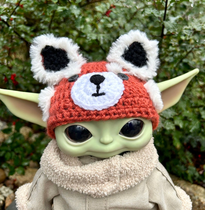 Baby Yoda Red Panda Bear Toque Crochet Hat - Etsy