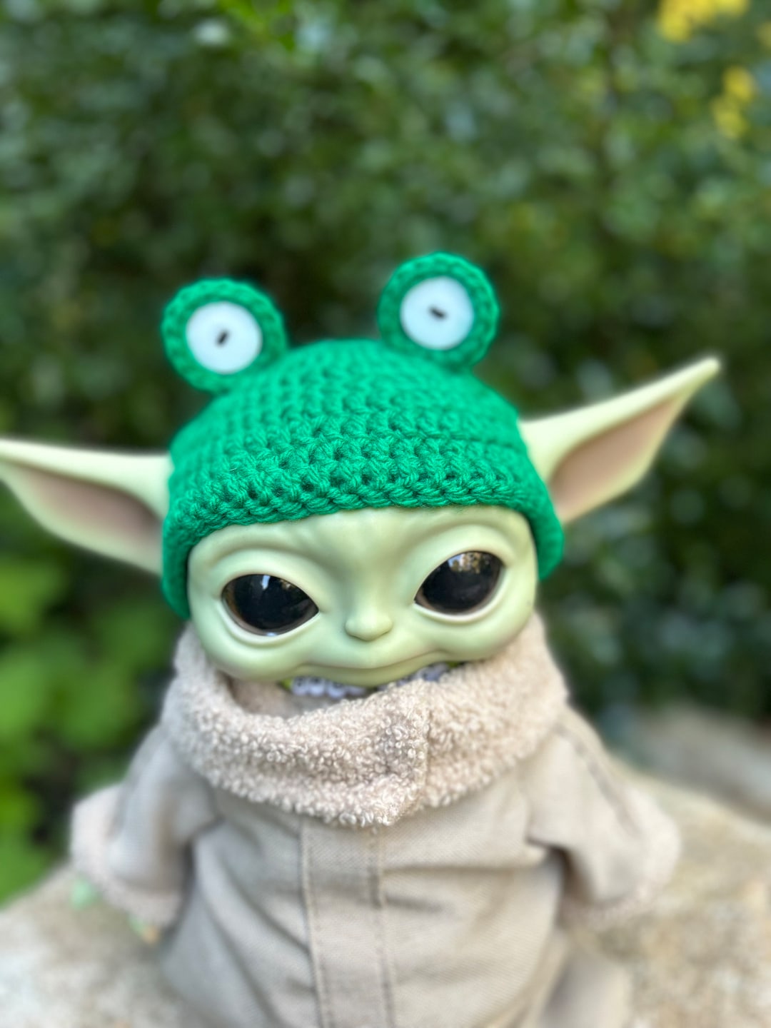 Baby Yoda Green Froggy Toque, Hat, Button Eyes - Etsy