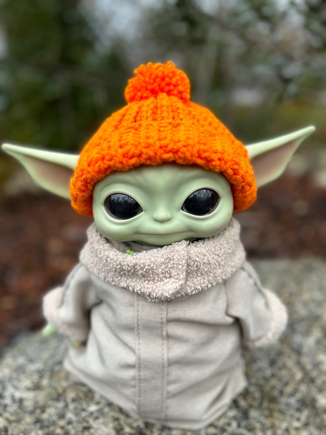 Baby Yoda , Oversized Orange Ribbed Tuque, Baby Yoda Hat - Etsy