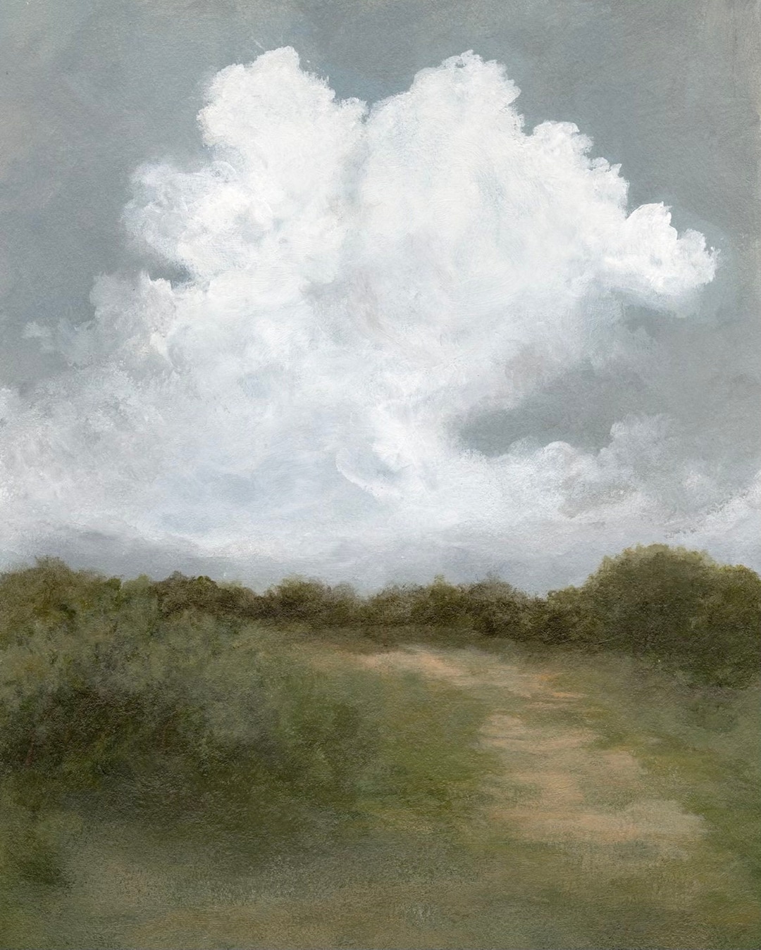 Cloudscape Print, Landscape Print, Oversized Art Print, Peaceful Art ...