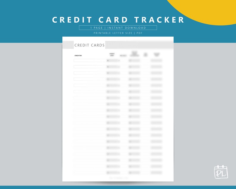 Credit Card Tracker - Etsy