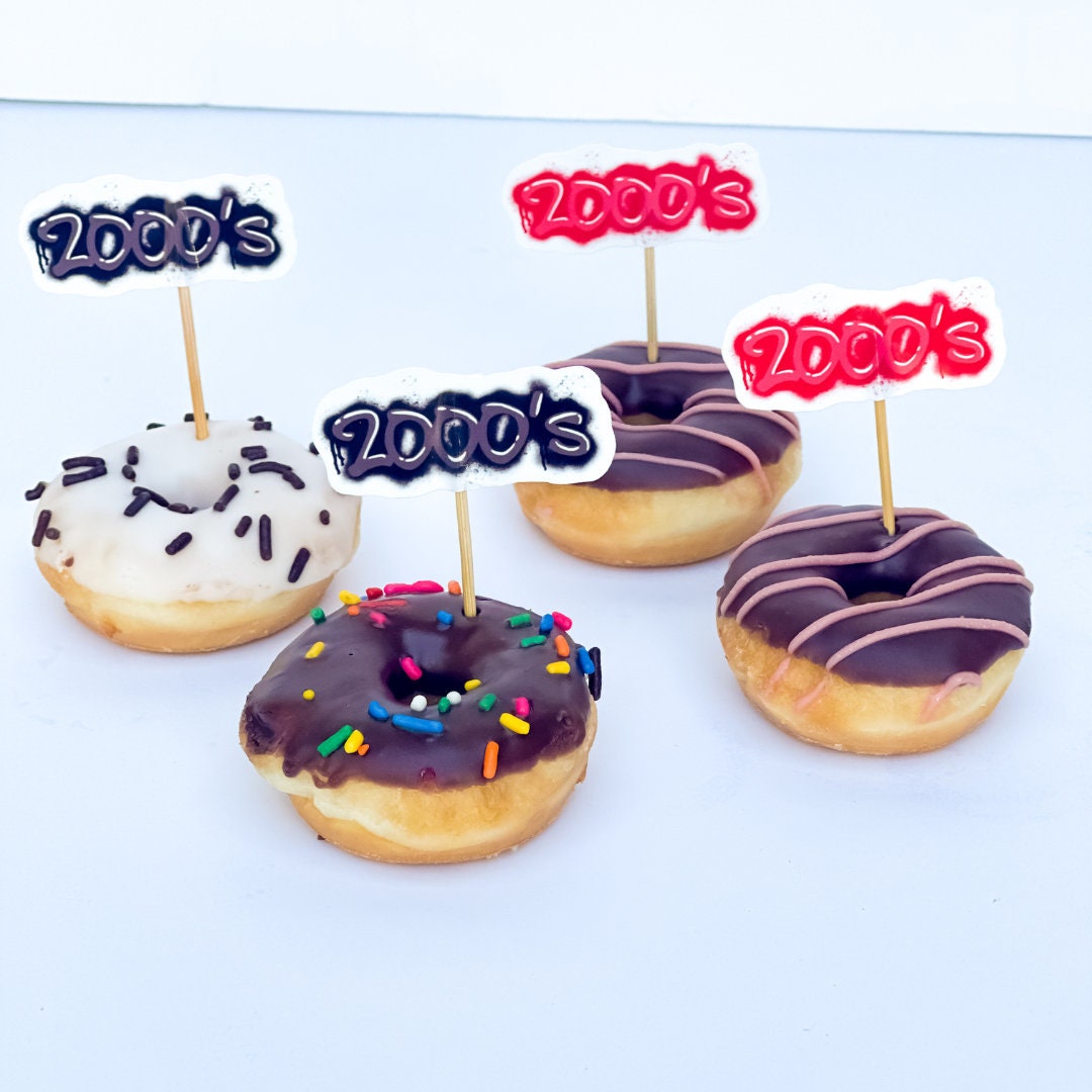 Graffiti 2000s Cupcake Toppers, Food Picks, Set of 12, Birthday Party ...