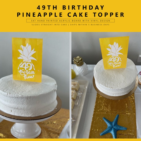 49 and Fine Cake Topper - Etsy
