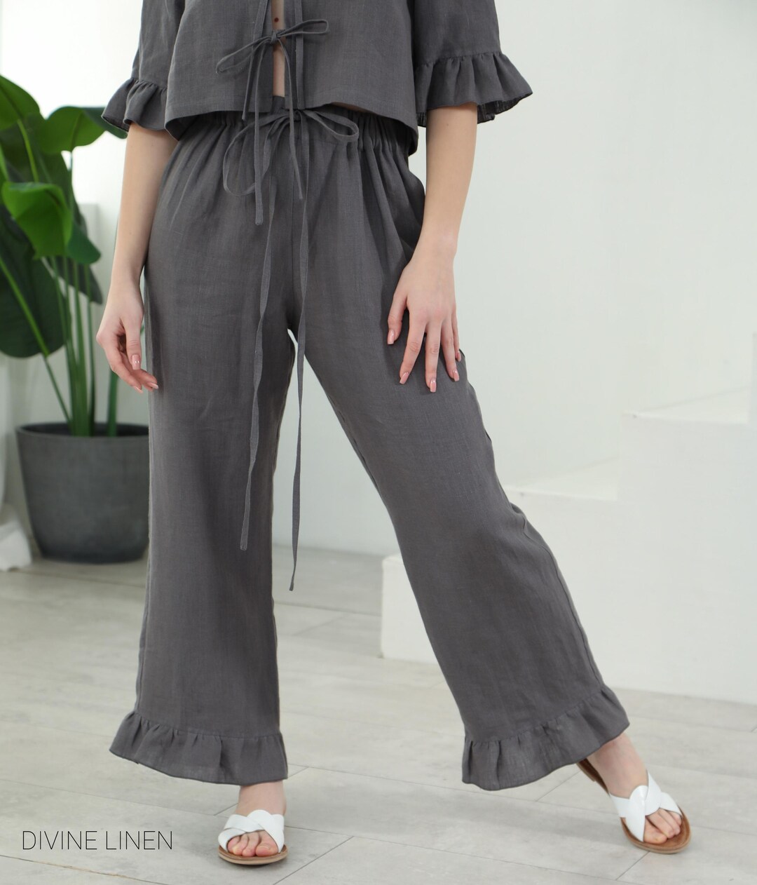 Linen Pants | Linen Palazzo Pants | Wide Linen Pants | Linen Trousers ...