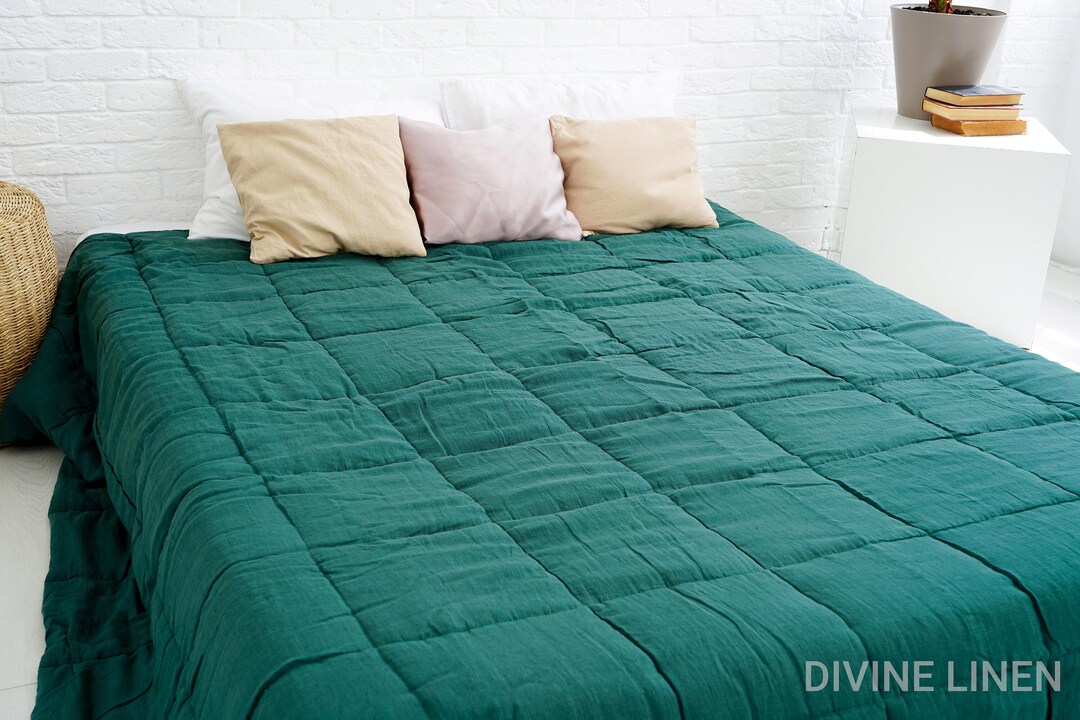 Edredom de linho | Cobertor de linho e cânhamo | Cobertor pesado ...