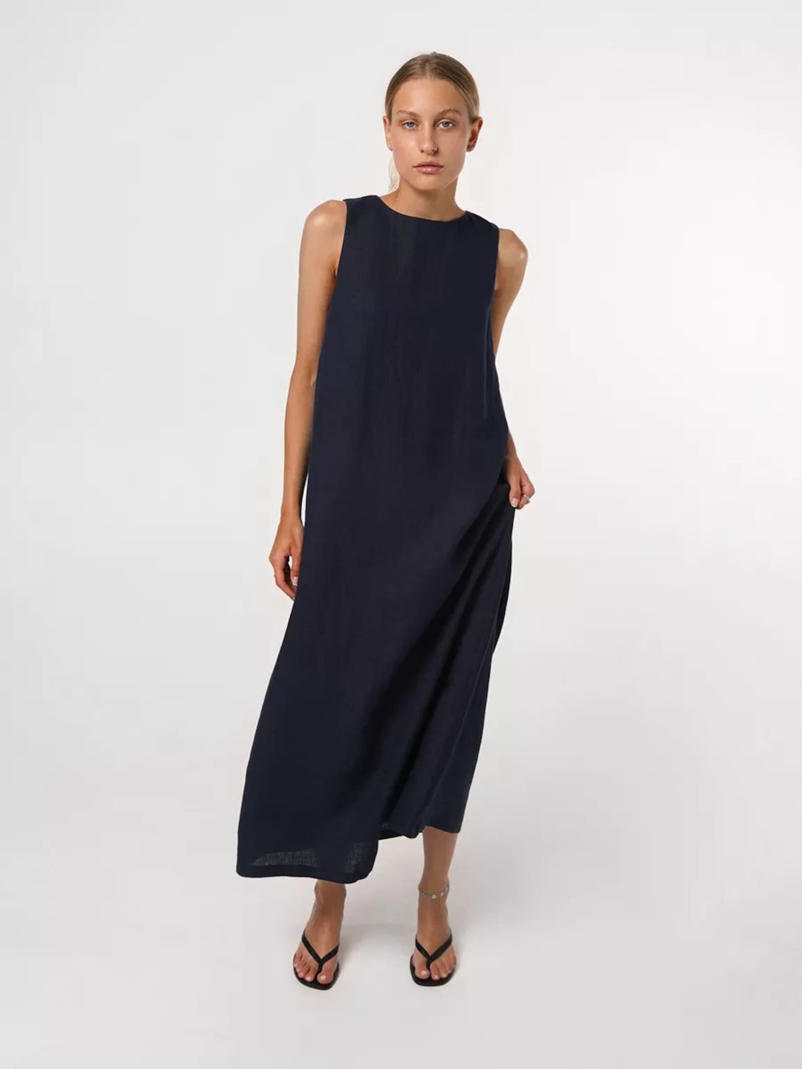 Robe en lin Robes dos nu en lin Robe caftan Robe longue en lin Robe ...