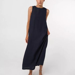 Linen Dress | Linen Backless Dresses | Long Linen Dress | Maxi ...