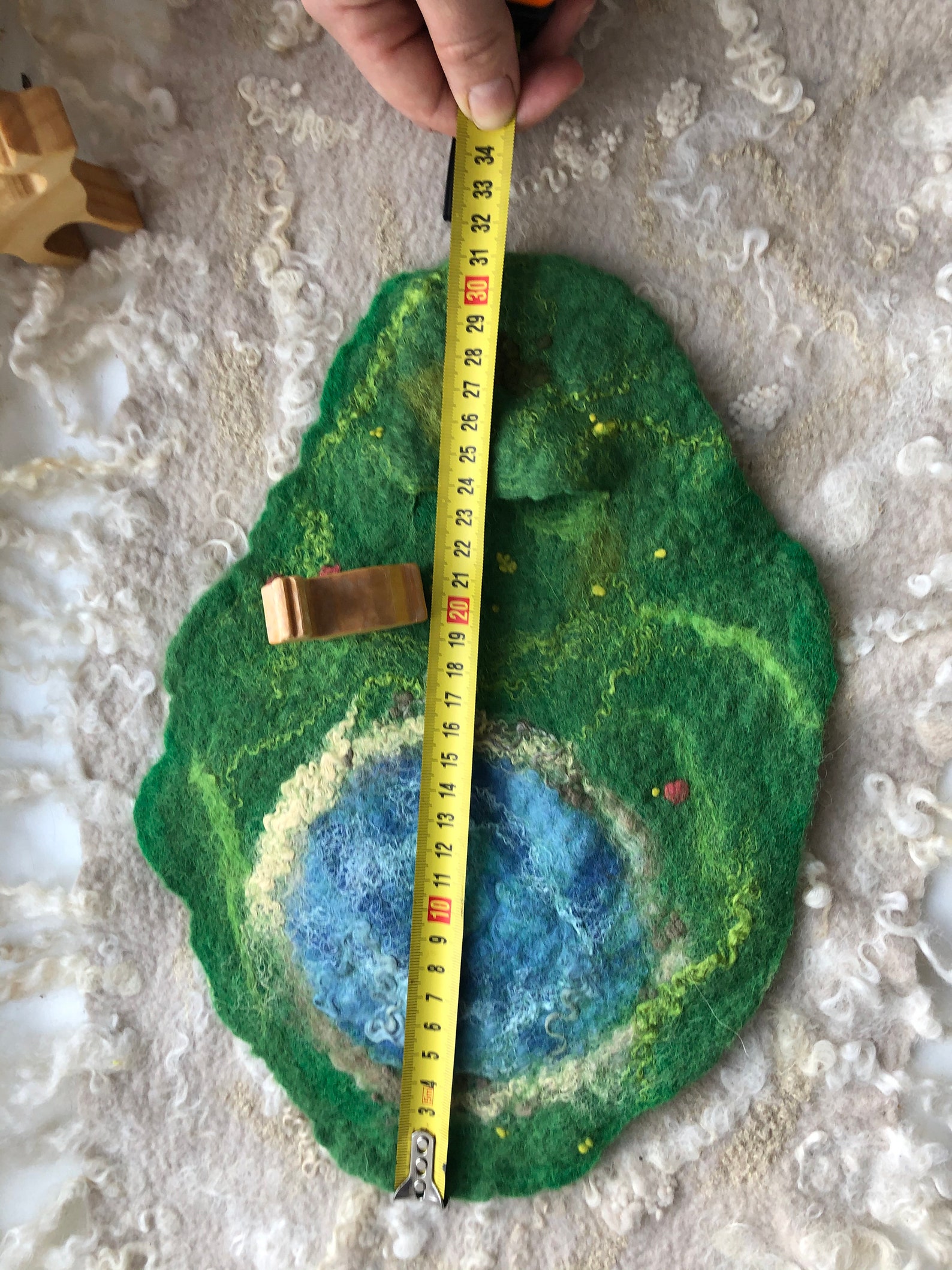 Small Felted Pond Play Mat Wool Landscape Rug Plascape - Etsy