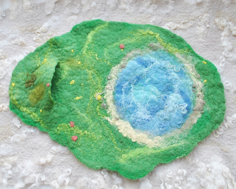 Small Felted Pond Play Mat Wool Landscape Rug Plascape - Etsy