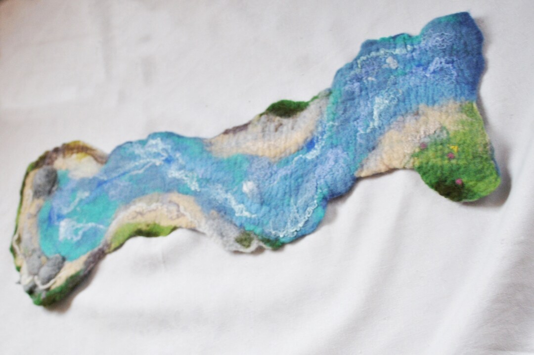 River Felted Play Mat. Waldorf Inspired Wool Playmat. Nature Table ...