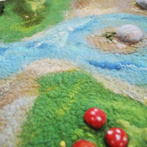 Large Play Mat With River and Rocks, Waldorf Wool Felted Playmat for ...