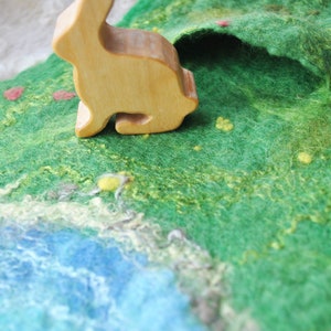Small Felted Pond Play Mat, Wool Landscape Rug, Plascape, Plascene for ...