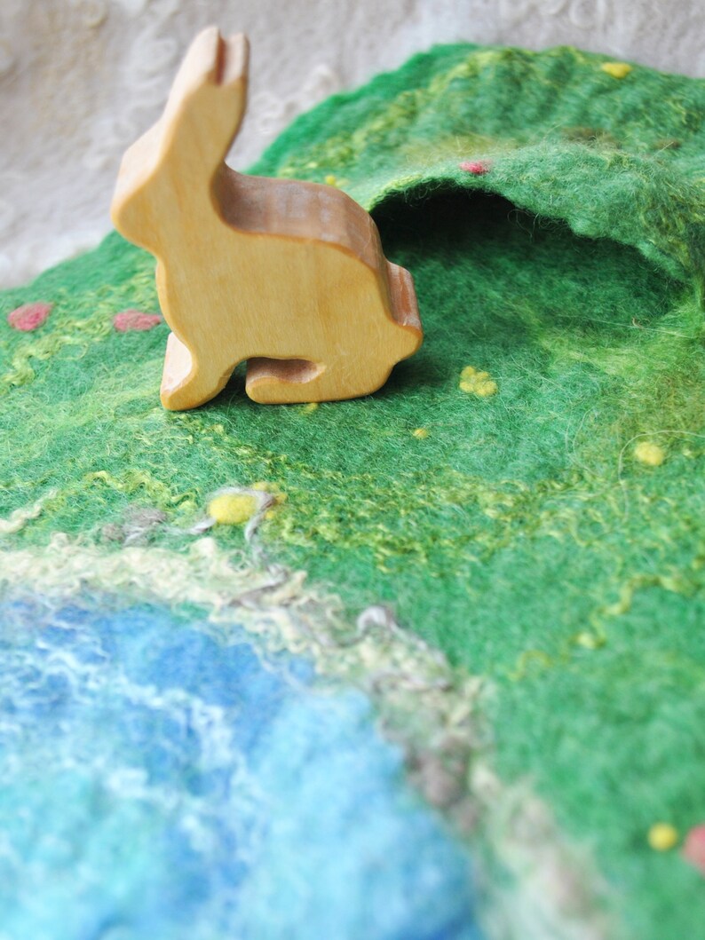 Small Felted Pond Play Mat Wool Landscape Rug Plascape | Etsy