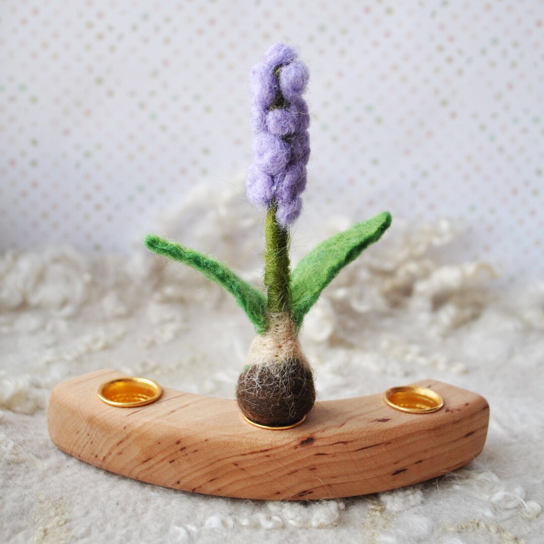 Hyacinth Flower. Spring Bulb, Ring Ornament, Needle Felted, Seasonal ...