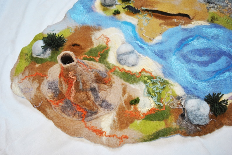 XXL Dinosaur World Playmat Volcano Play Scene Prehistoric - Etsy