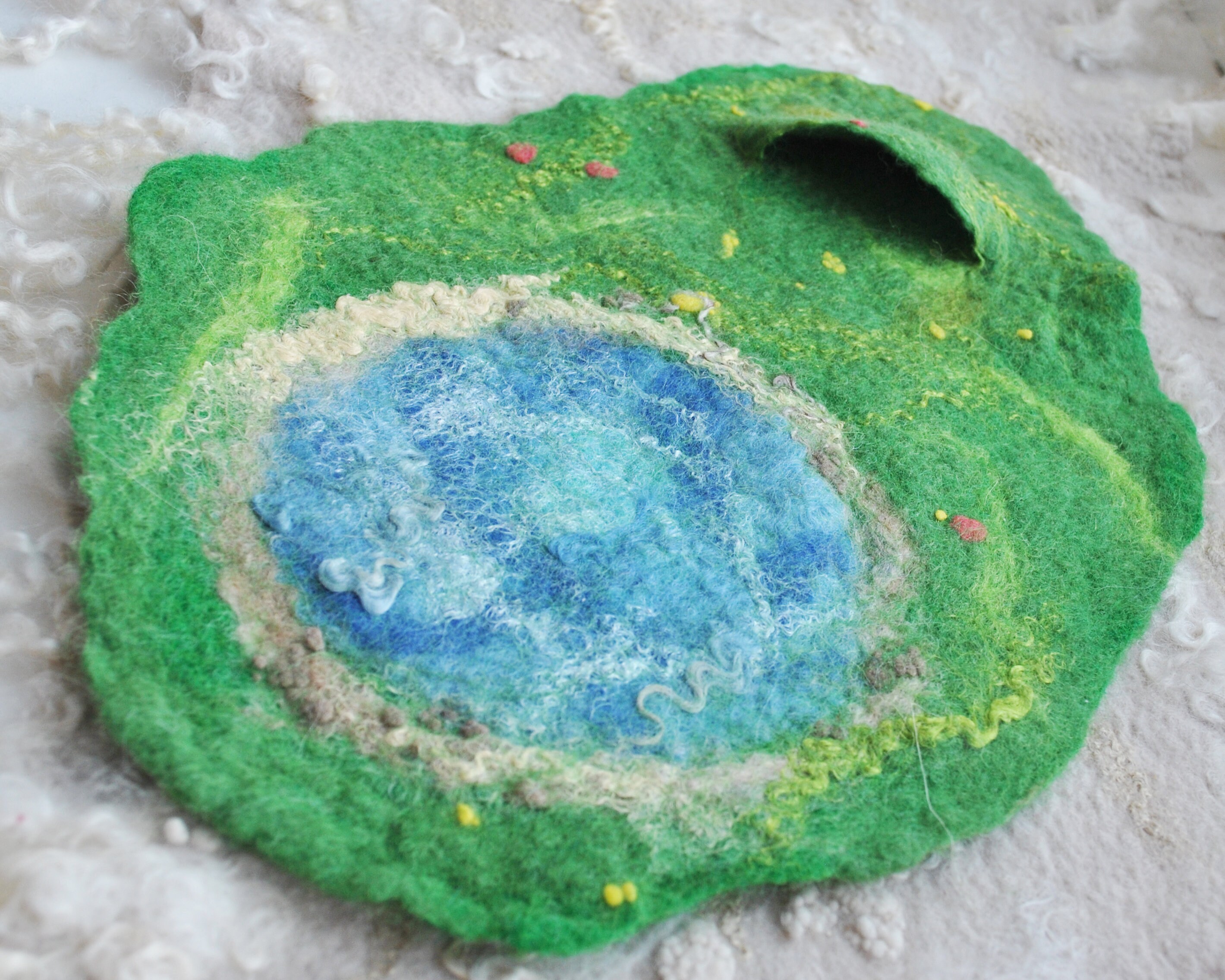 Small Felted Pond Play Mat Wool Landscape Rug Plascape - Etsy