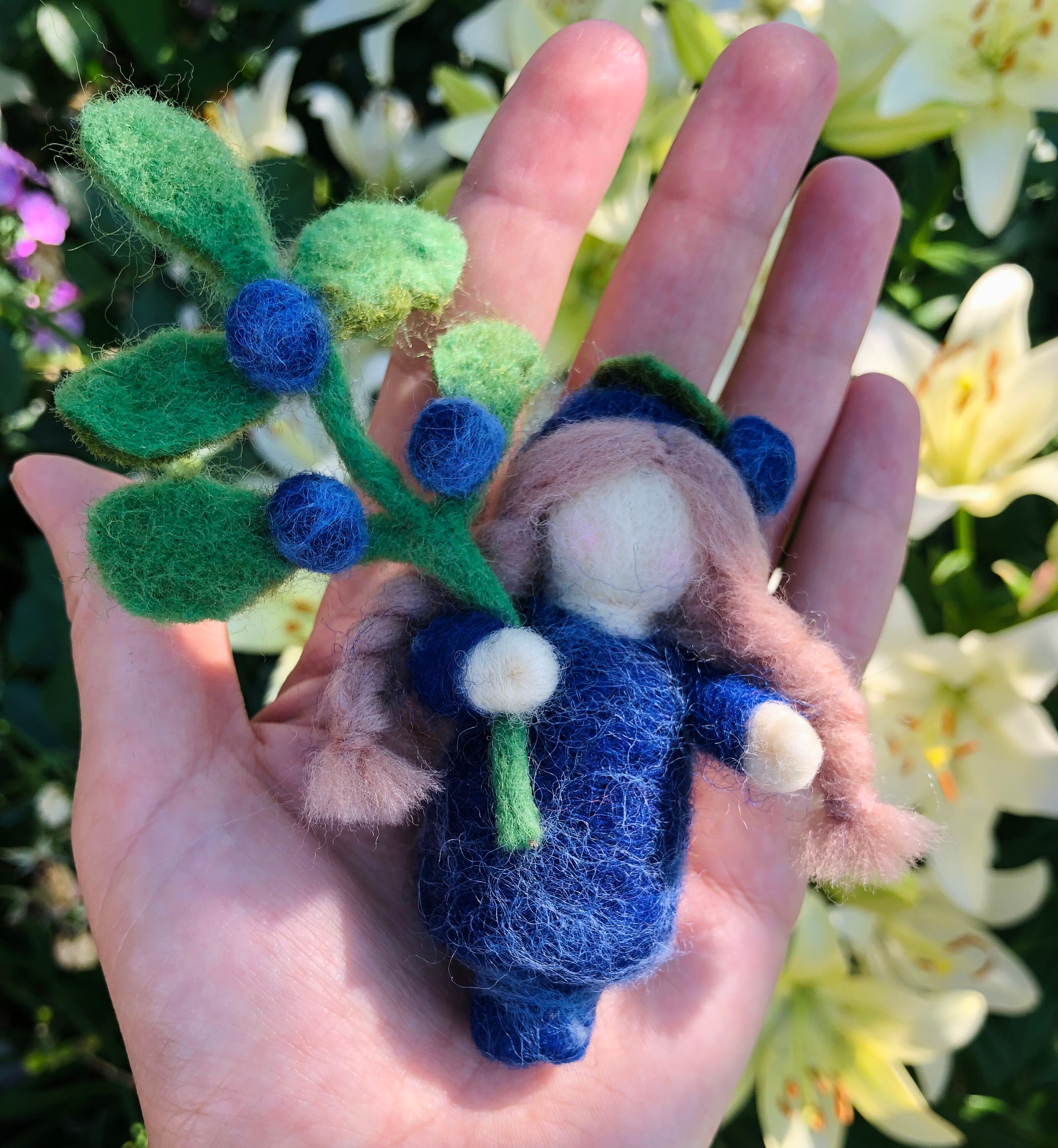 Blueberry fairy Waldorf birthday ring ornament summer | Etsy