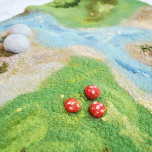 Large Play Mat With River and Rocks, Waldorf Wool Felted Playmat for ...