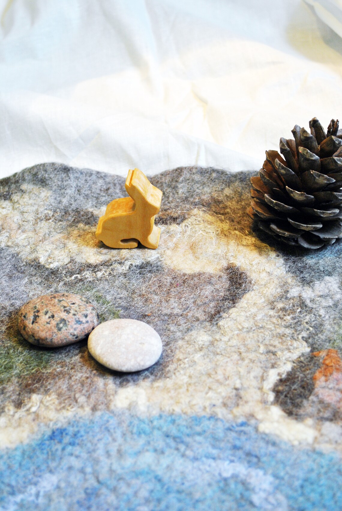 Waldorf Felt Play Mat With Pond Playmat Wet Felted Playscape - Etsy