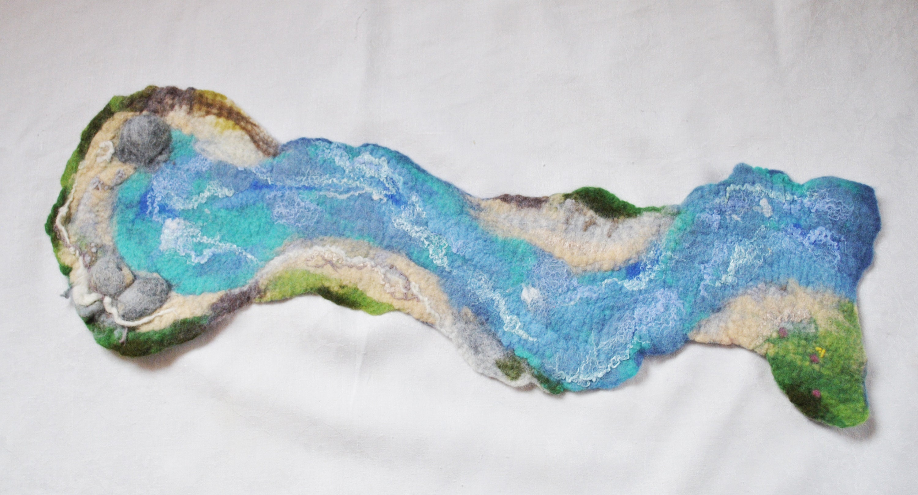 River Felted Play Mat. Waldorf Inspired Wool Playmat. Nature - Etsy